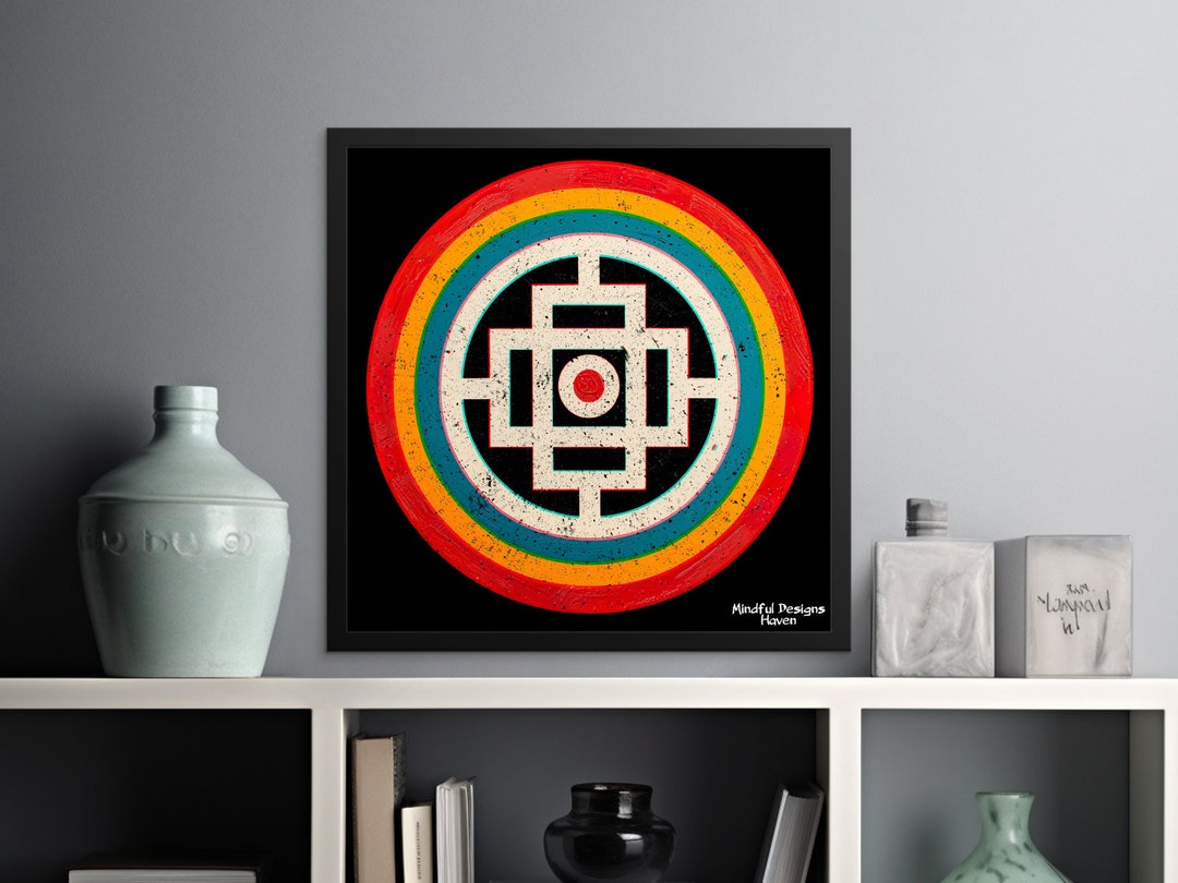 Vibrant Geometric Circular Art Print for Posters, Canvas, Journals, and ...