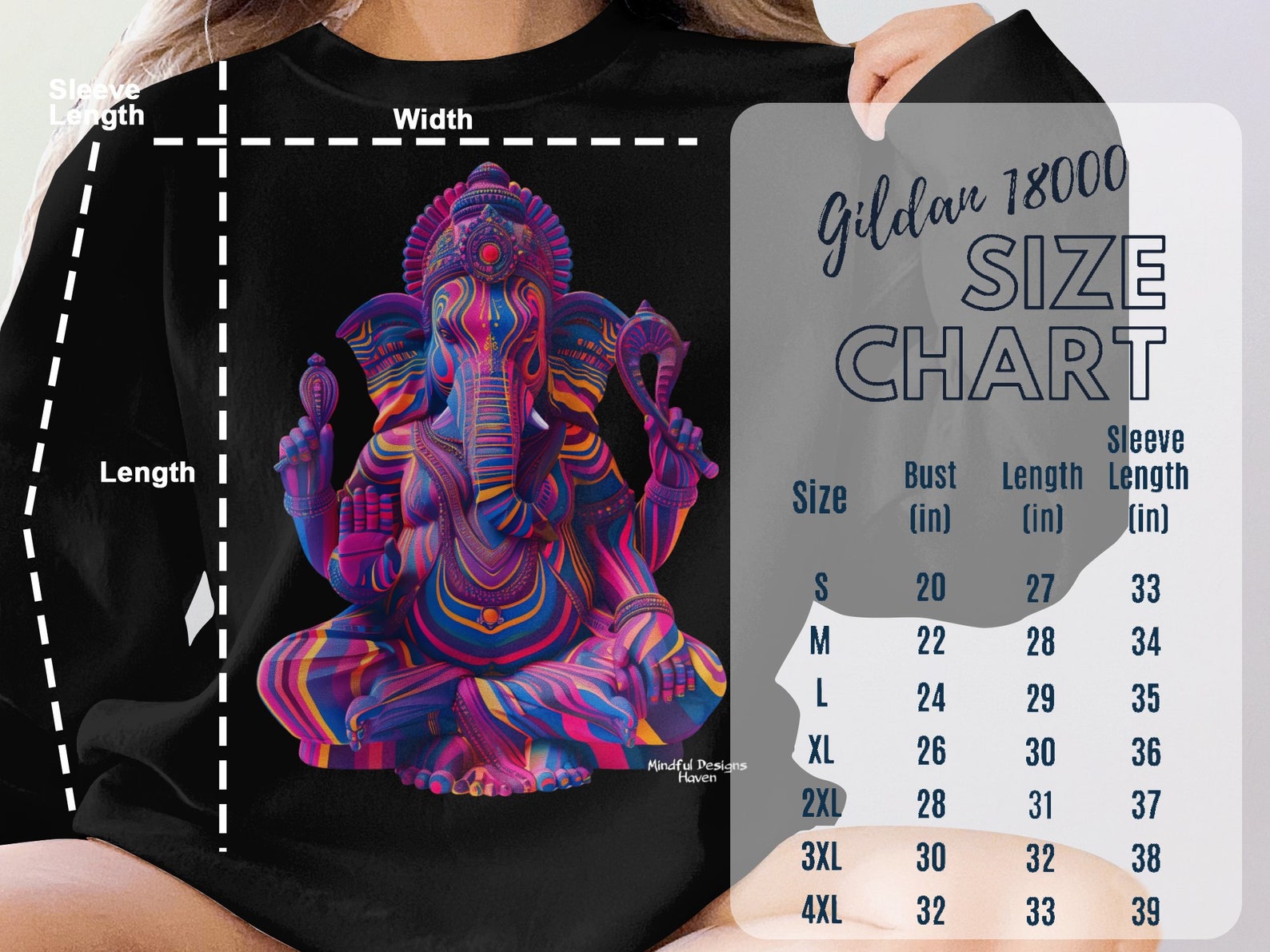 Modern Art Ganesha T-shirt, Meditative Pose Ganesh, Unique Spiritual ...