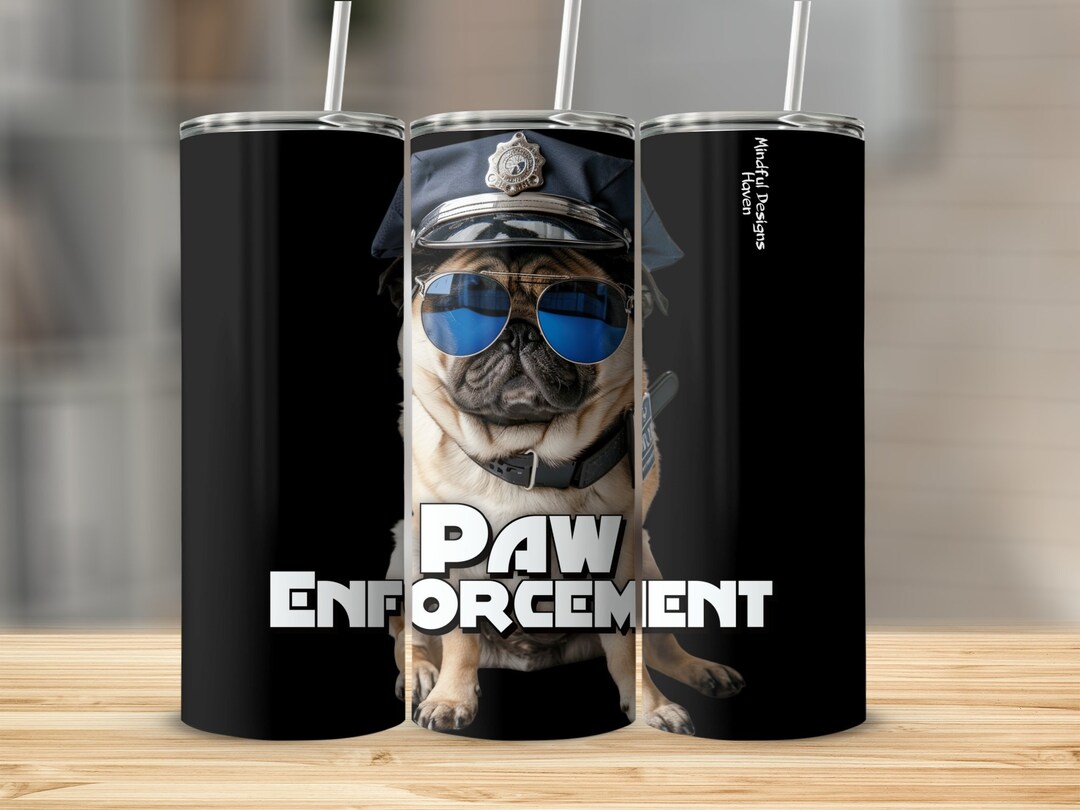 Funny Pug Paw Enforcement Design, Cute Police Dog Graphic, Perfect Gift ...