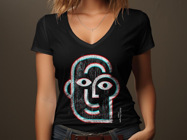 Abstract Line Art Face, Modern Design Shirt, Artsy Fashion ...