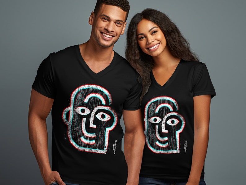 Abstract Line Art Face, Modern Design Shirt, Artsy Fashion ...
