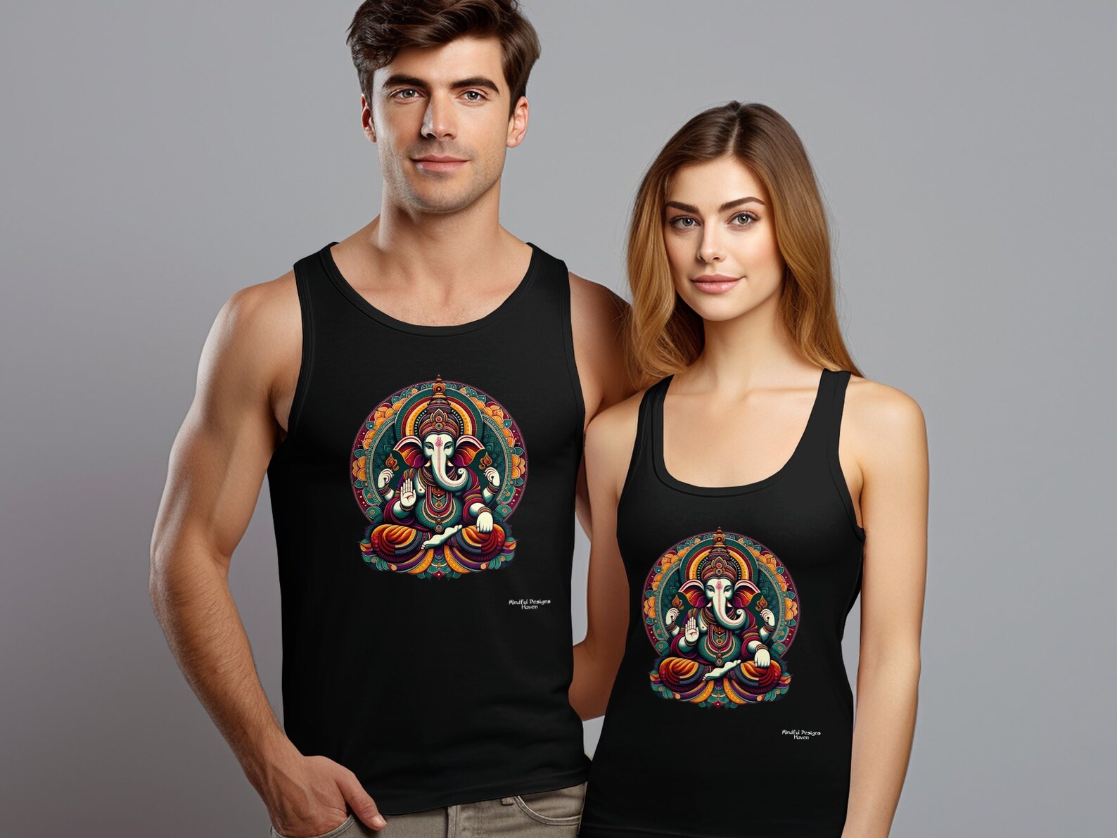 Modern Art Ganesha T-shirt, Meditative Pose Ganesha Tee, Spiritual Luck ...