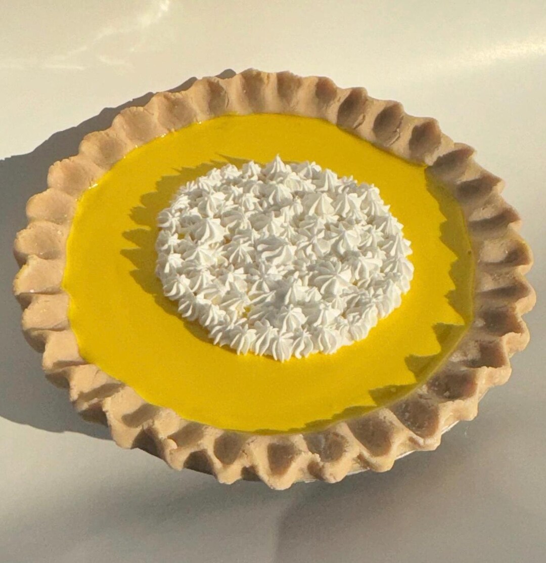 Fake Pie,creamy Lemon Meringue Pie in a Golden Crust, in a Metal Pan ...