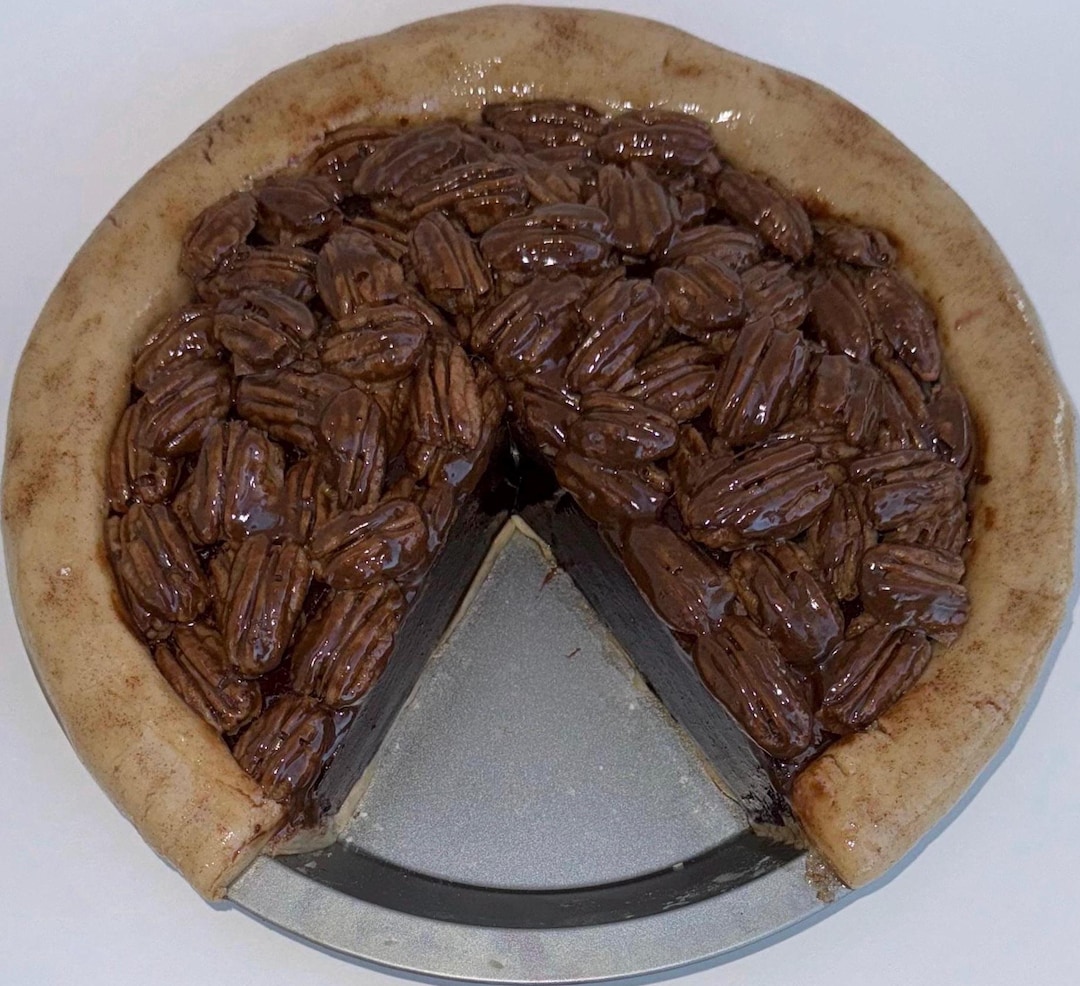 Fake Pie,pecan Pie With Slice Missing in a Light Golden Crust, 10x3” - Etsy