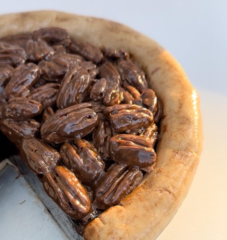 Fake Pie,pecan Pie With Slice Missing in a Light Golden Crust, 10x3” - Etsy