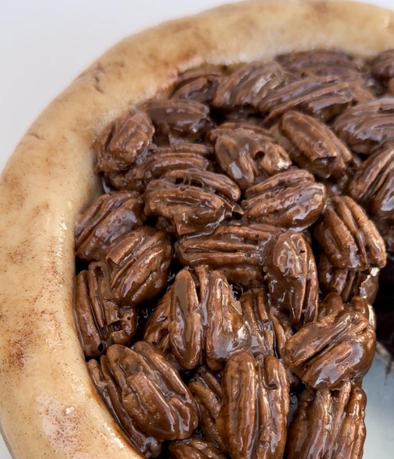 Fake Pie,pecan Pie With Slice Missing in a Light Golden Crust, 10x3” - Etsy