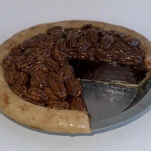 Fake Pie,pecan Pie With Slice Missing in a Light Golden Crust, 10x3” - Etsy