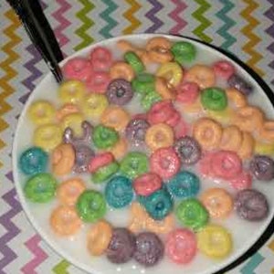 Fake Food Fruit Loops Rainbow Cereal With Milk/ 6 Inch Round Thick ...
