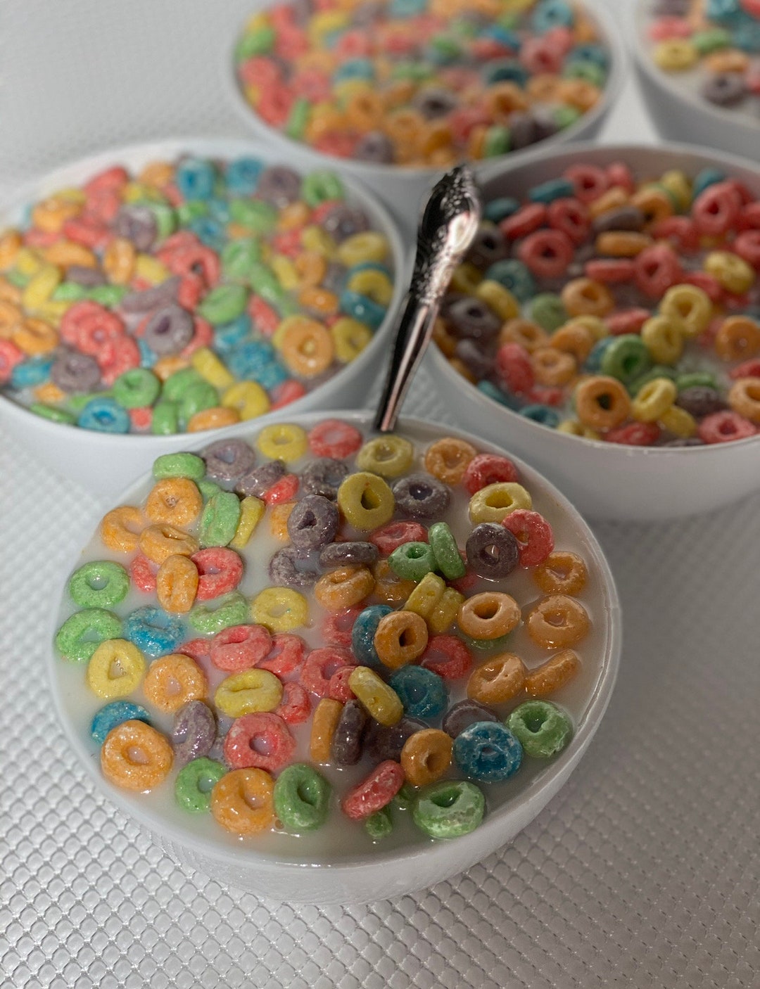 Fake Food Fruit Loops Rainbow Cereal With Milk/ 6 Inch Round Thick ...