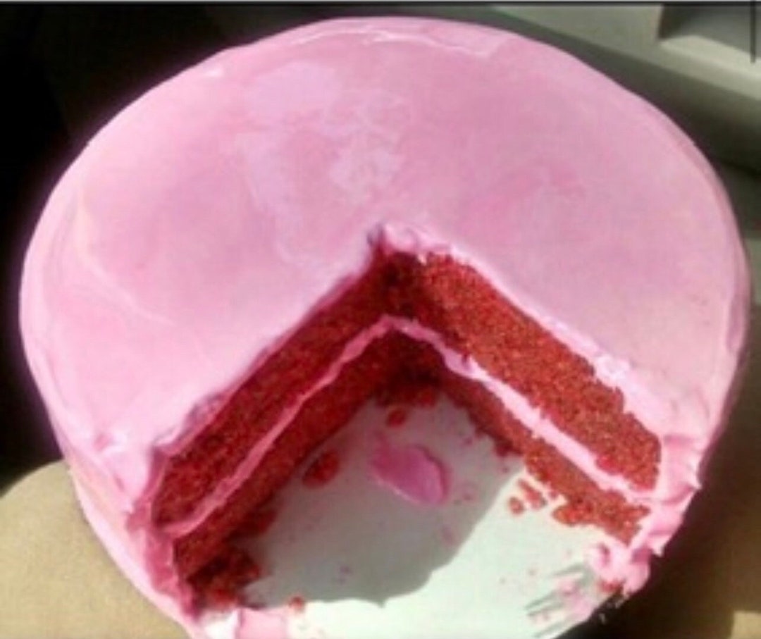 Double Layer Strawberry Mirror Glaze Cake 8x4” With Slice Out - Etsy