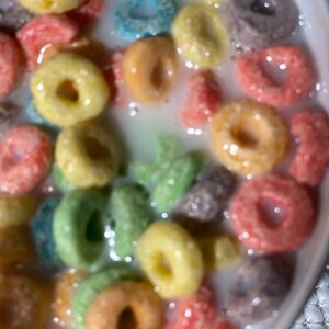 Fake Food Fruit Loops Rainbow Cereal With Milk/ 6 Inch Round Thick ...