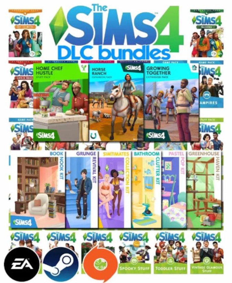 The Sims 4 Expansions Packs 72 With All DLC Stuff Packs, Game Packs ...
