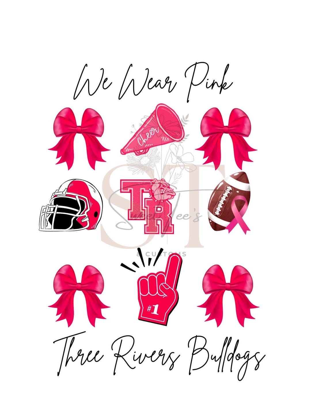 Pink Out Bulldogs Png, Pink Out We Wear Pink Bulldogs Png, Three Rivers ...