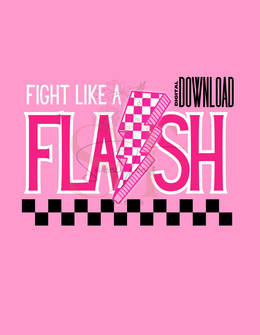 Pink Out Flash PNG: Fight Like a Flash Sublimation (digital Download ...