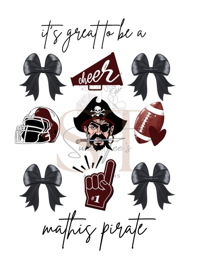 Mathis Pirate PNG: Football, Cheer, and Bows (digital Download) - Etsy