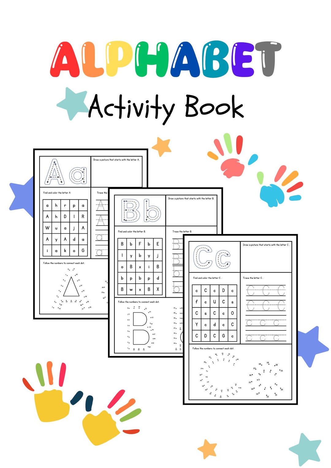 Alphabet Activity Book | Preschool Pre-k + Kindergarten | Printable ...