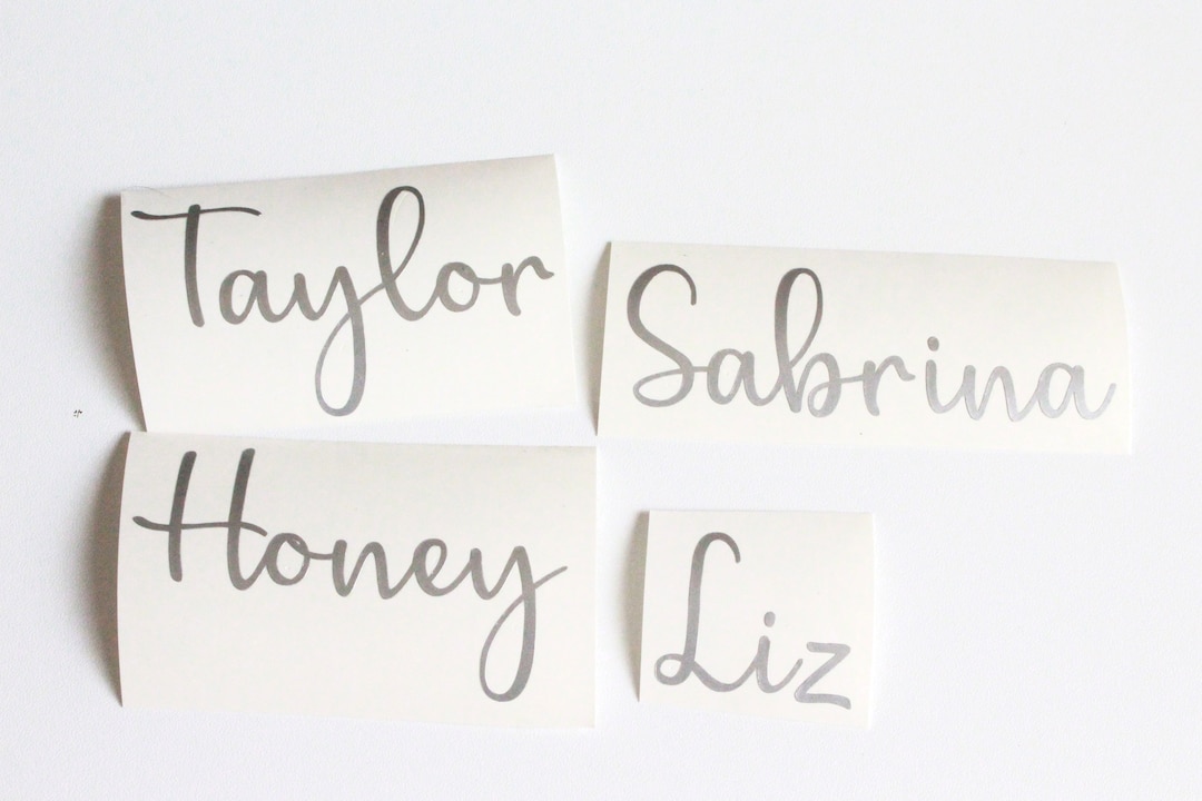 Custom Cursive Name Decal: Personalized Vinyl Script Stickers - Etsy