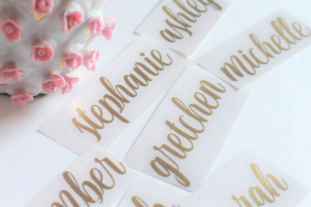 Personalized Cursive Name Stickers: Tumbler, Laptop Stickers, Wedding ...