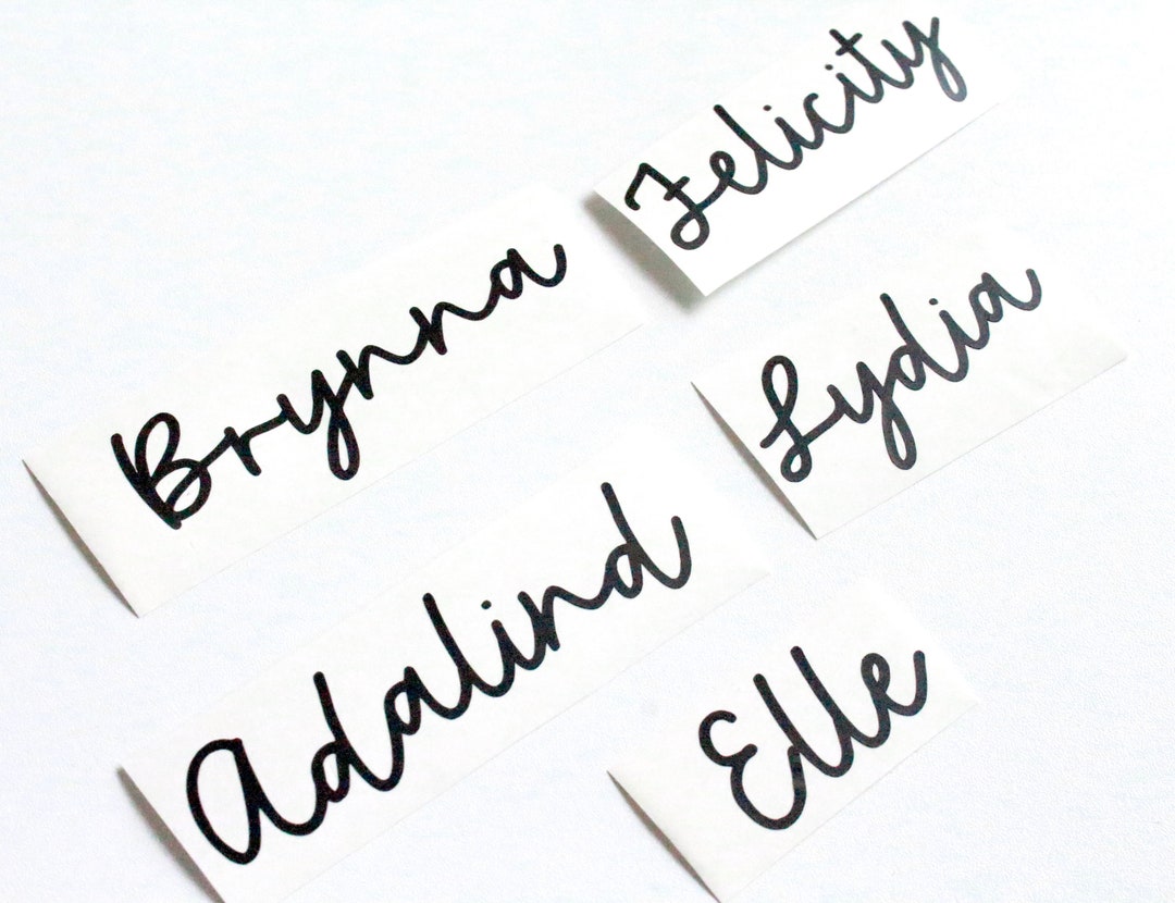 Custom Cursive Name Stickers | Water Bottle Sticker | Laptop Sticker ...