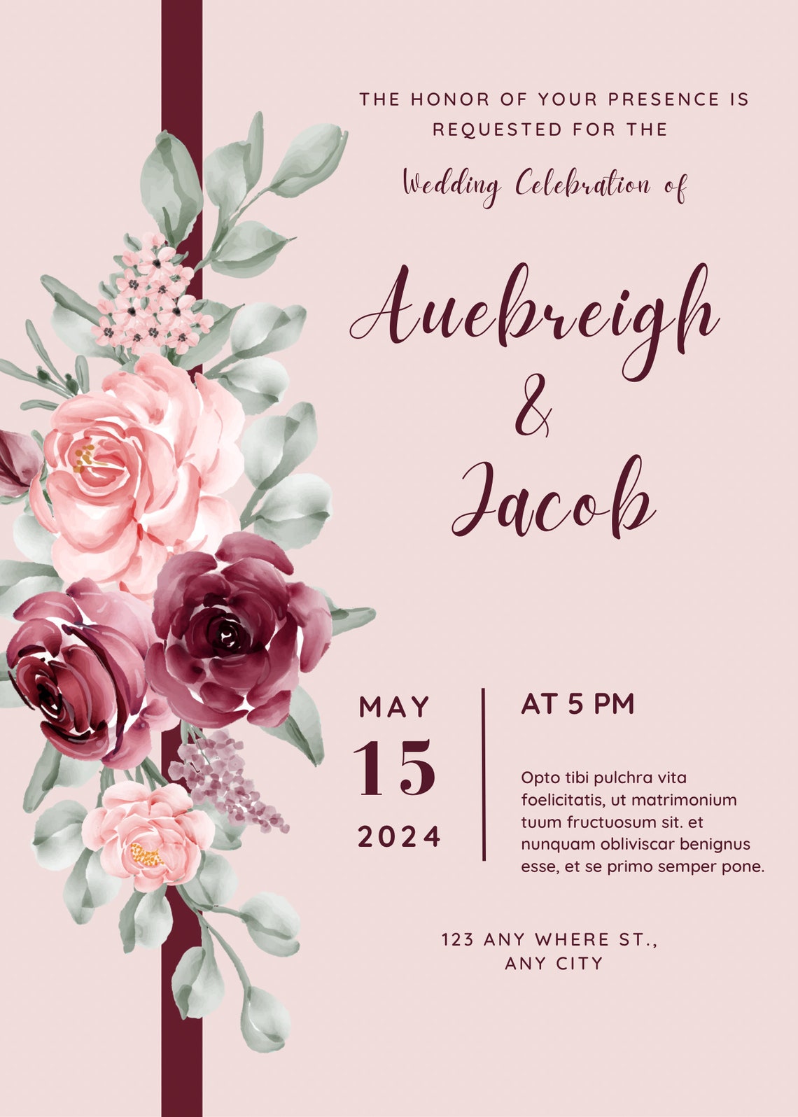 Digital Wedding Invitation; Your Presence is Requested; Wedding ...