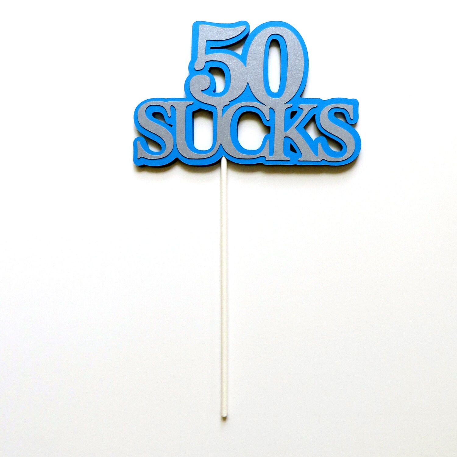 50th Birthday Lollipop Bouquet or Cake Topper 50 Sucks Blue - Etsy