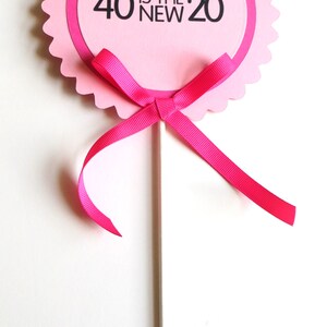 40th Birthday Cake Topper 40 is the New 20 Pink or Your - Etsy