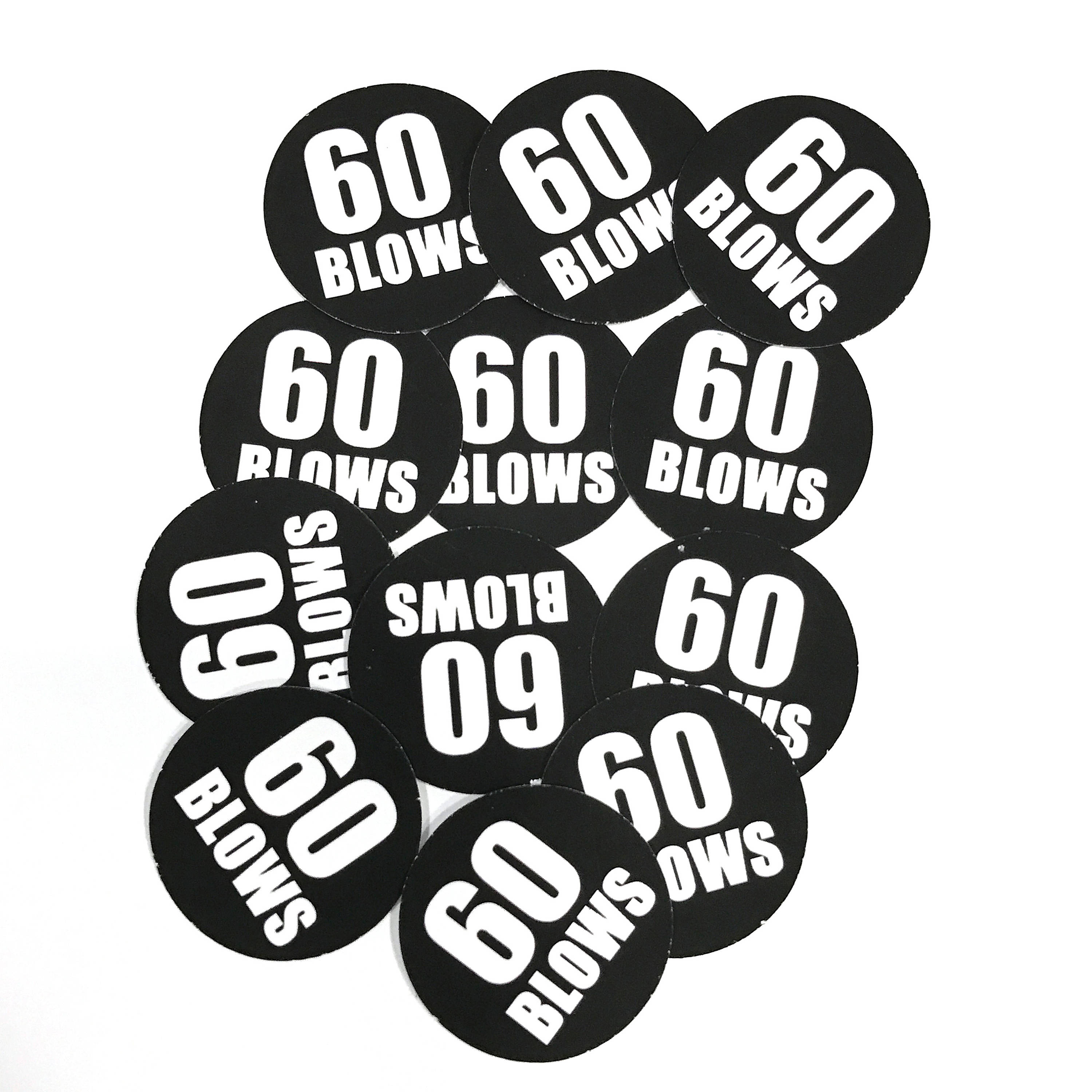 60th Birthday Stickers 60 BLOWS Round 1 1/2 Inch Handmade - Etsy