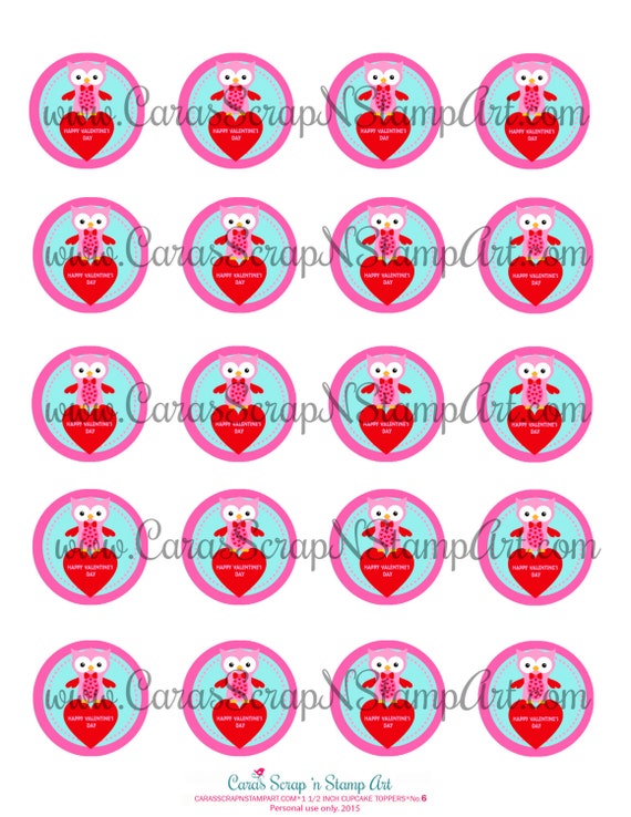 Valentine Printables - Owl - Cupcake Toppers - Happy Valentines - DIY ...