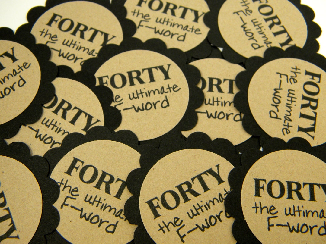 40th Birthday Favor Tags, Scalloped Embellishments for DIY Cupcake ...