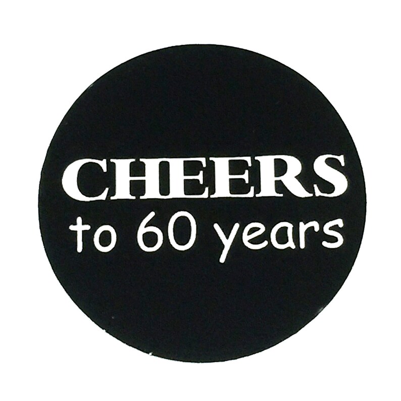 60th Birthday Stickers Cheers to 60 Years Round 1 1/2 Inch | Etsy