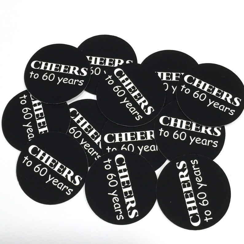 60th Birthday Stickers Cheers to 60 Years Round 1 1/2 Inch - Etsy