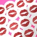 Kissy Lip Valentine Stickers 1 Inch Round, Red, Handmade, Smooch, Set ...