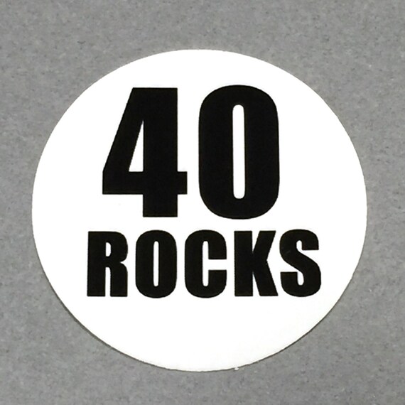 40th Birthday Stickers - Round 1 1/2 Inch Handmade Stickers, 40 ROCKS ...