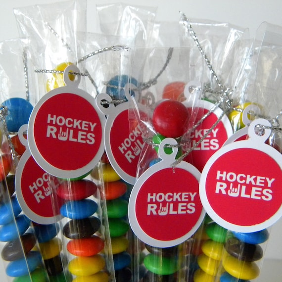 Hockey Candy Favor Treat Bags, Set of 12, Red, White by Cara's Scrap 'N ...