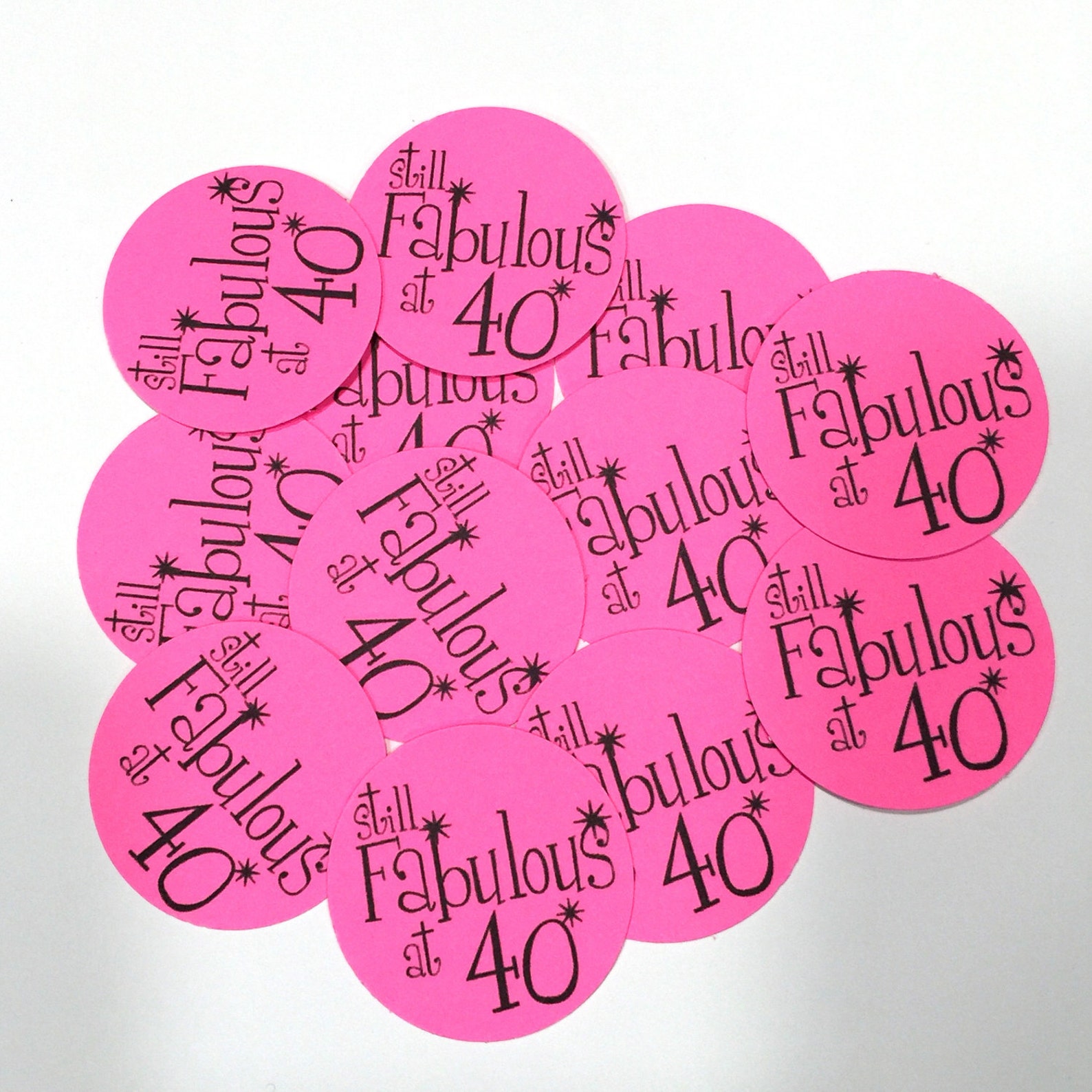 40th Birthday Stickers Round 1 1/2 Inch Handmade Stickers - Etsy