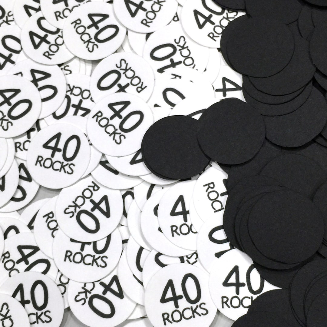 40th Birthday 40 ROCKS Party Confetti 3/4 Inch Circles - Etsy