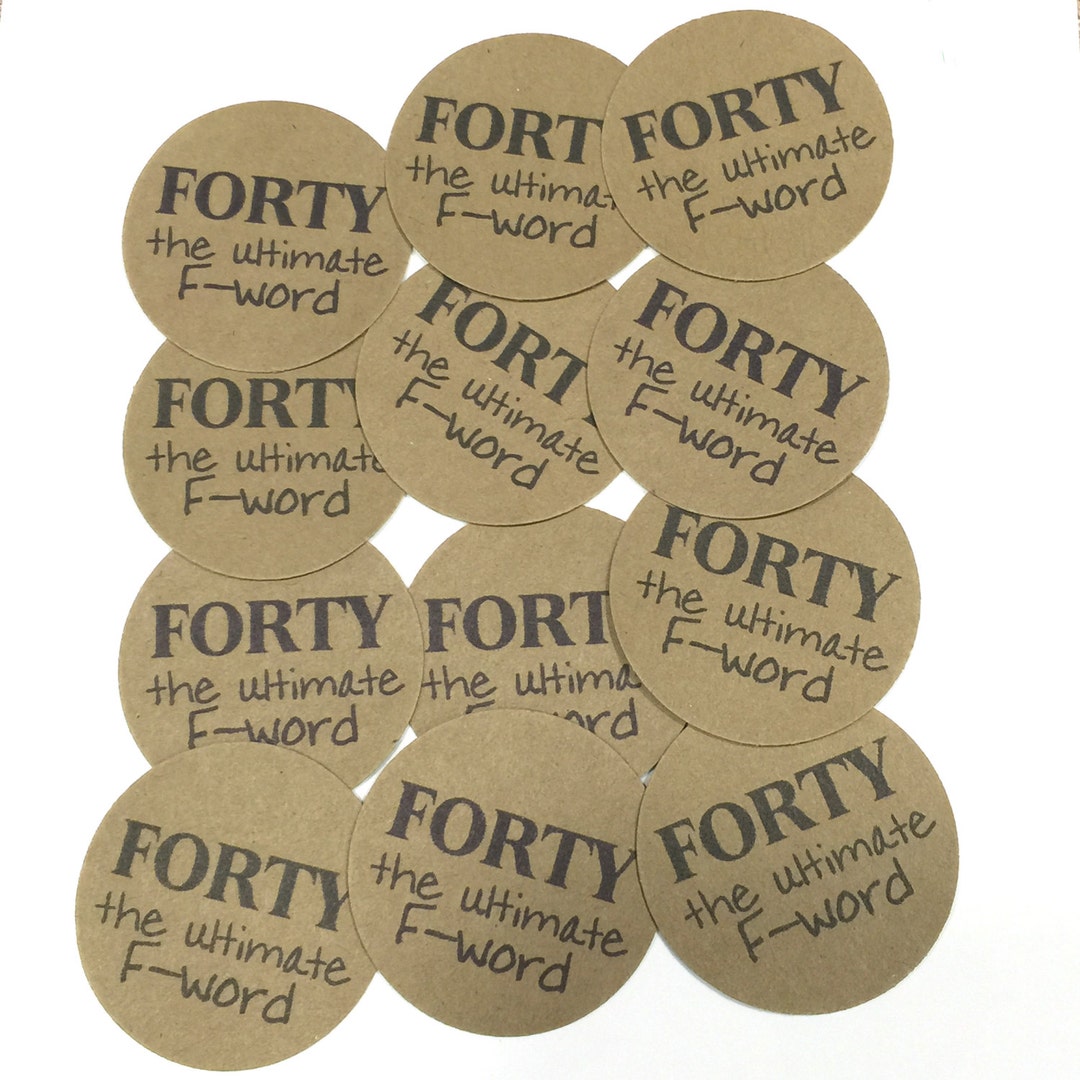 40th Birthday Stickers Round 1 1/2 Inch Handmade Stickers, Forty the ...