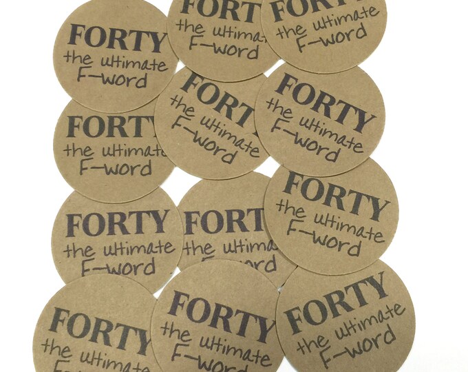 40th Birthday Stickers Round 1 1/2 Inch Handmade Stickers | Etsy