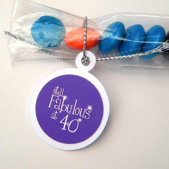 40th Birthday Candy Treat Bag Favors - Purple, Still Fabulous at 40 by ...
