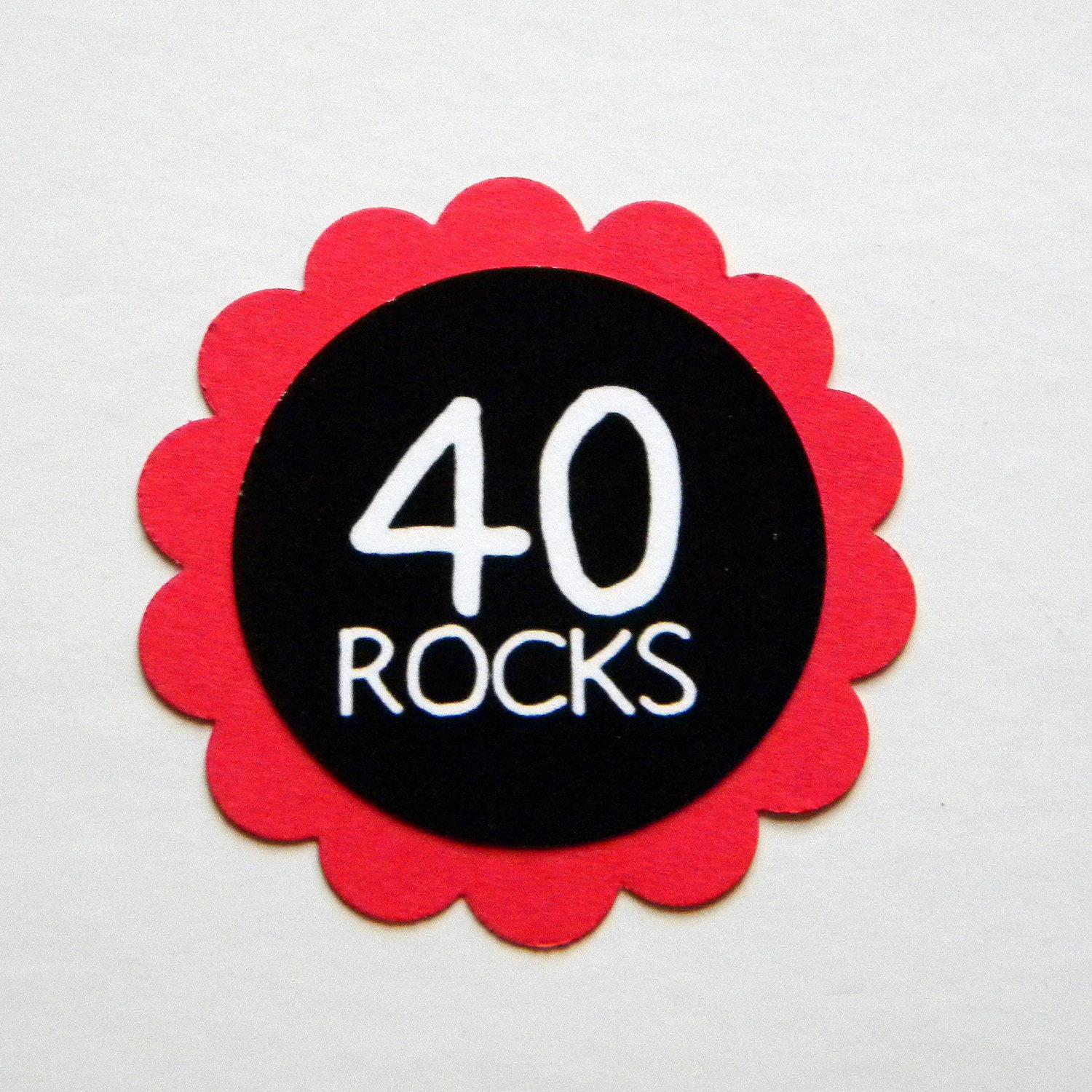 40th Birthday Favor Tags 40 Rocks Set of 12 Red and Black - Etsy México