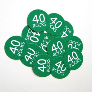 40th Birthday Stickers Round 1 1/2 Inch Handmade Stickers, 40 Rocks ...