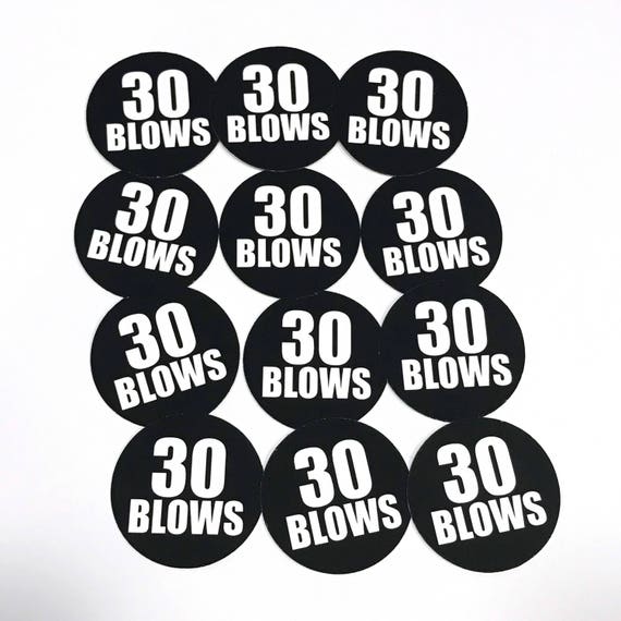 30th Birthday Stickers - 30 BLOWS - Round 1 1/2 Inch Handmade Stickers ...