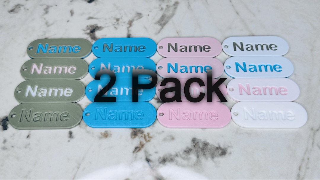 Personalized Mini Name Tag, Eco-friendly Backpack Keychain, Two-pack - Etsy
