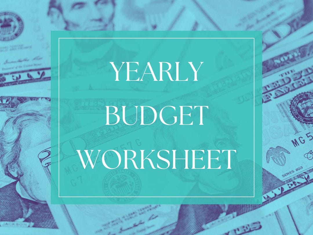 Yearly Budget Worksheet - Etsy
