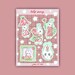 Cute Bunny Stickers Floral Bunny Sticker Colorful Rabbit Sticker Sheet ...