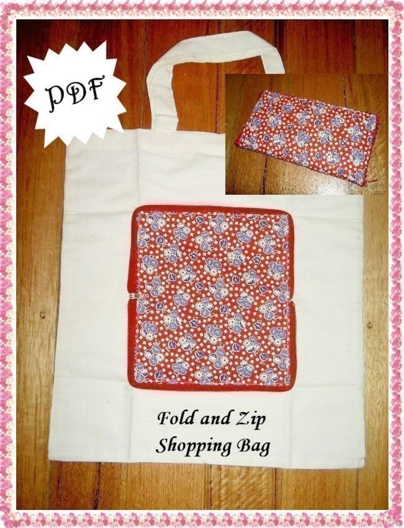 How to Make a Fold and Zip Shopping Bag PDF - Digital File DIRECT ...