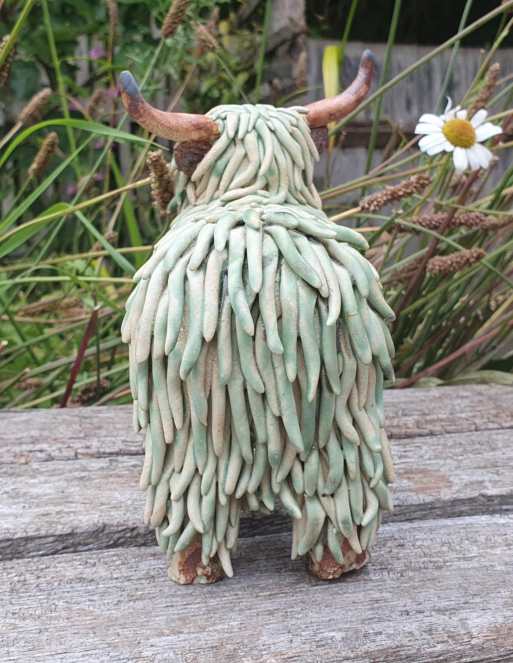 Handmade Ceramic Highland Cow Sculpture - Unique - Only One - Stoneware ...