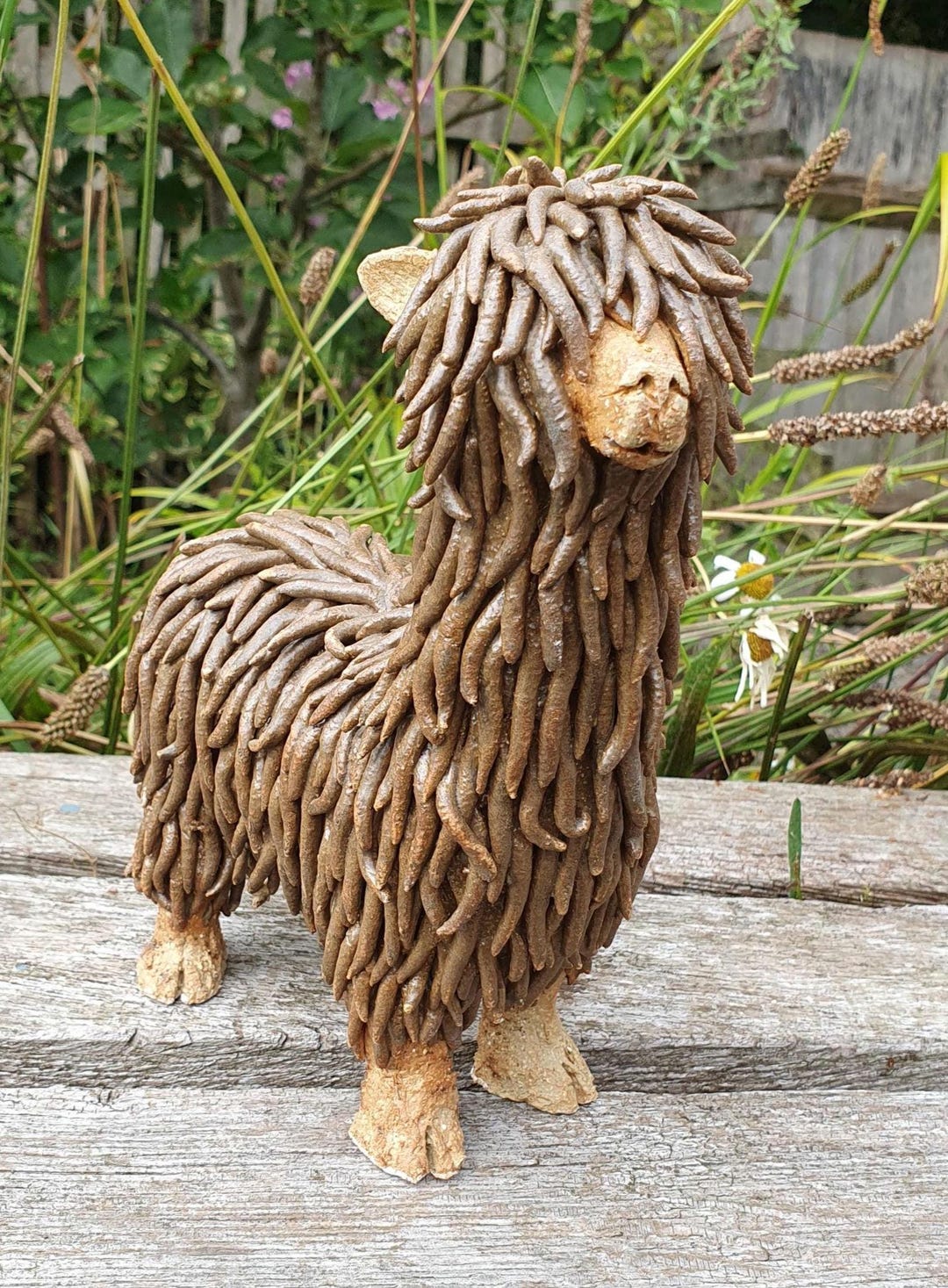 Ceramic Sculpture Alpaca Brown 21cm Tall - Etsy