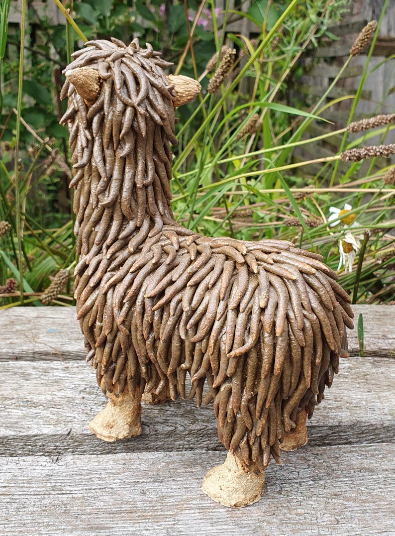 Ceramic Sculpture Alpaca Brown 21cm Tall - Etsy
