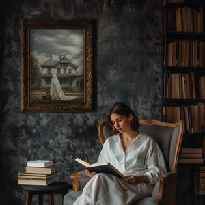 Ghost Standing Next to the Lawn Mower Home Decor, Ghost Art, Ghost Art ...